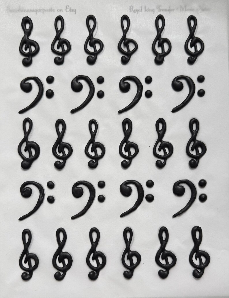 Music Notes - Royal Icing Transfer Sheets - 3 Pdfs - Etsy