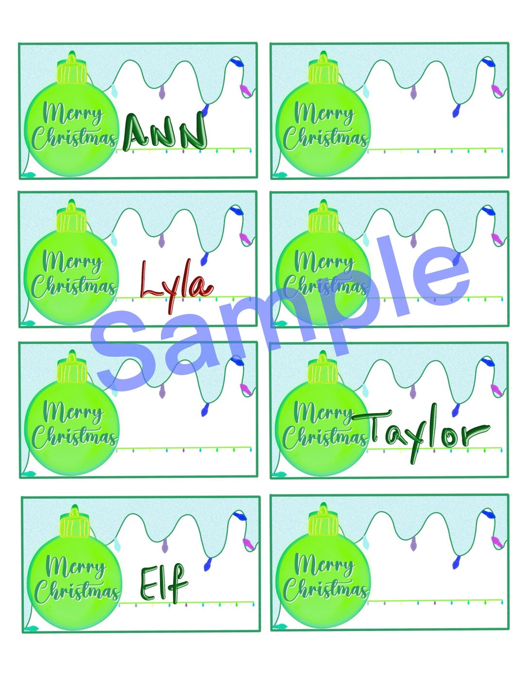 Christmas Gift Tags PDF and PNG - Etsy