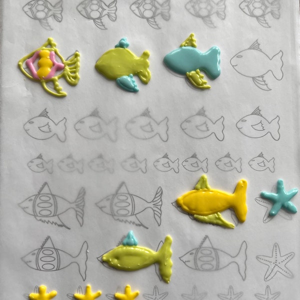Fish Royal Icing Transfer - Etsy