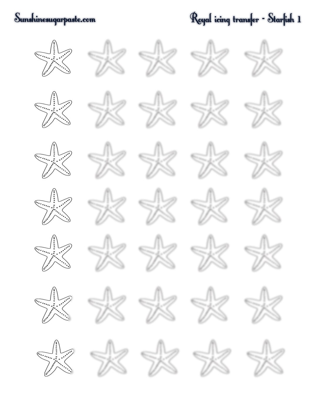 Starfish 3 Sizes - Royal Icing Transfer Sheets - Etsy