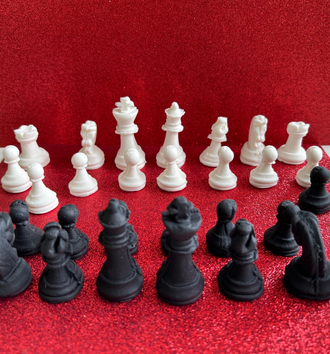 Chess Full Set 32 Pieces - Fondant Cake Toppers - Etsy