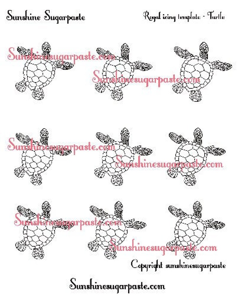 Turtles Royal Icing Transfer Sheets - Etsy