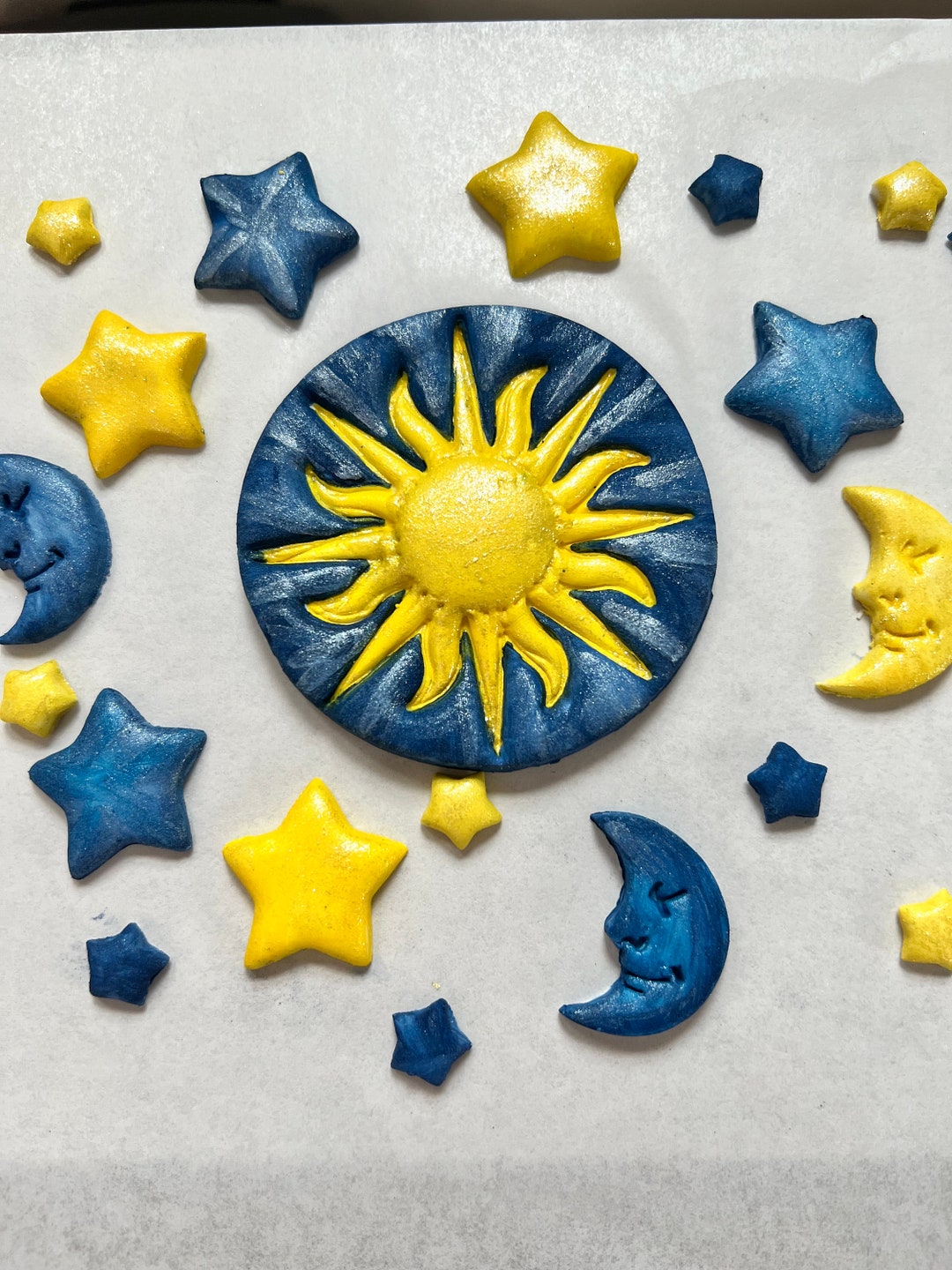 Sun and Moon Celestial Cake Decorating Set Fondant - Etsy