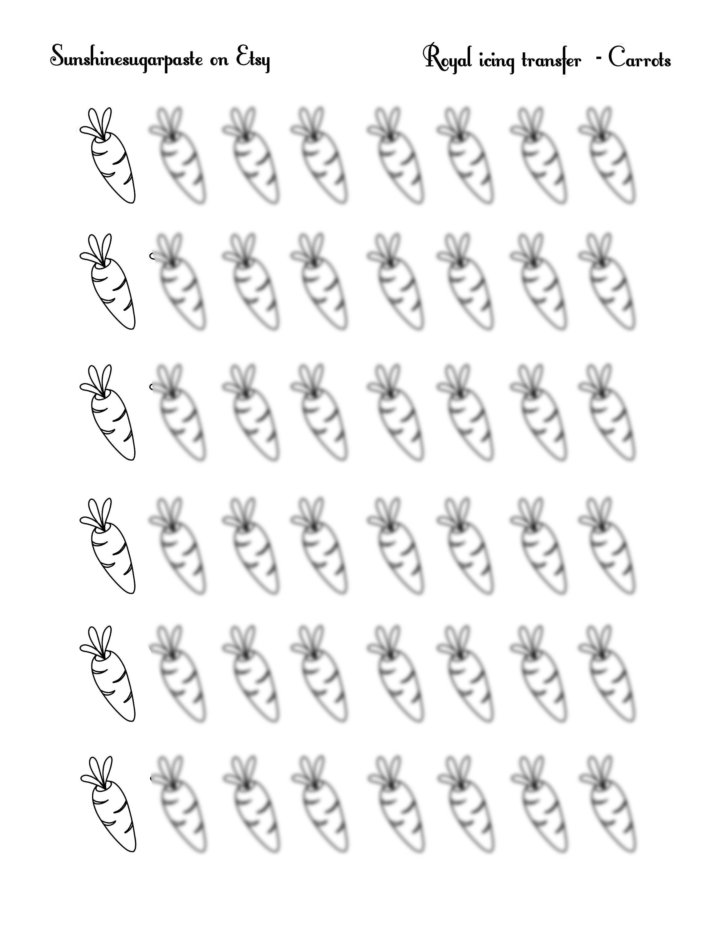 Easter Carrots in 2 Sizes - Royal Icing Transfer Sheets - Etsy