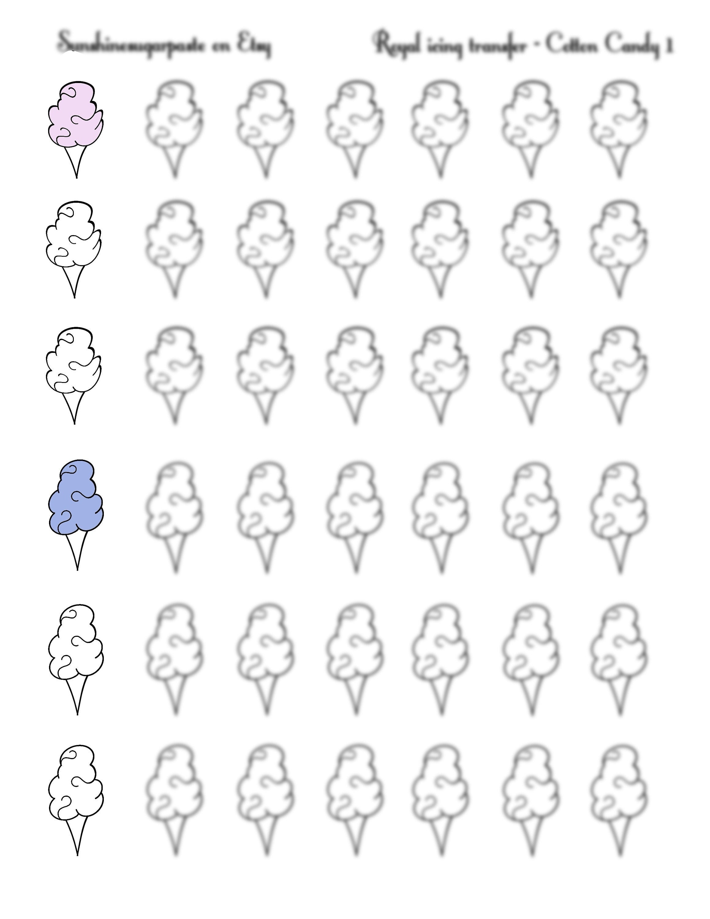 Cotton Candy - Royal Icing Transfer Sheets - Etsy