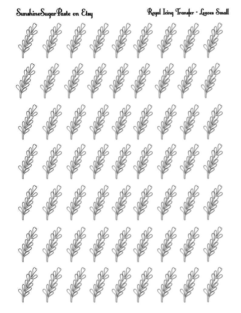 Leaves - Royal Icing Transfer Sheets - Etsy
