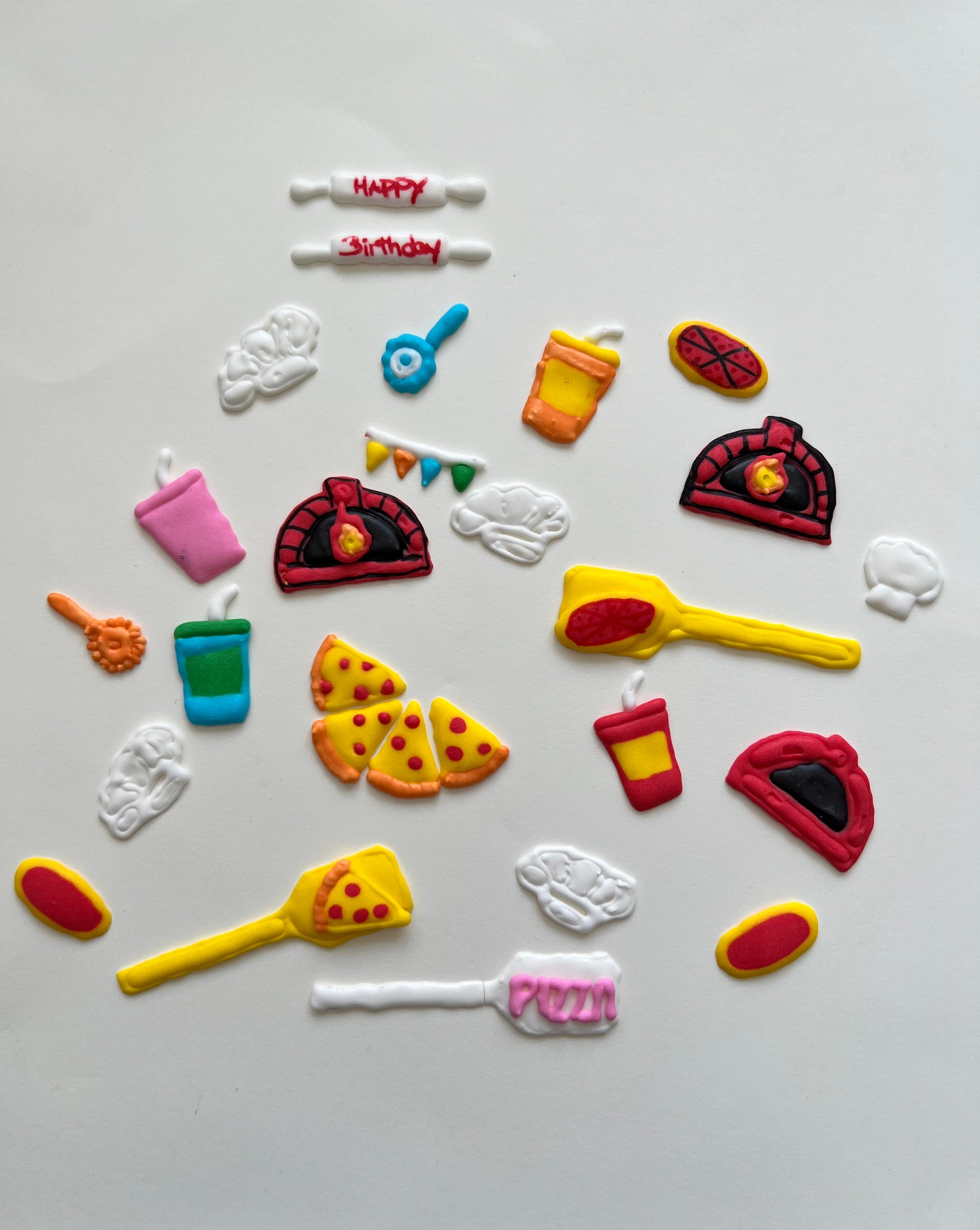 Pizza Royal Icing Transfer Sheet: Cookie Decorating Template (PDF) - Etsy