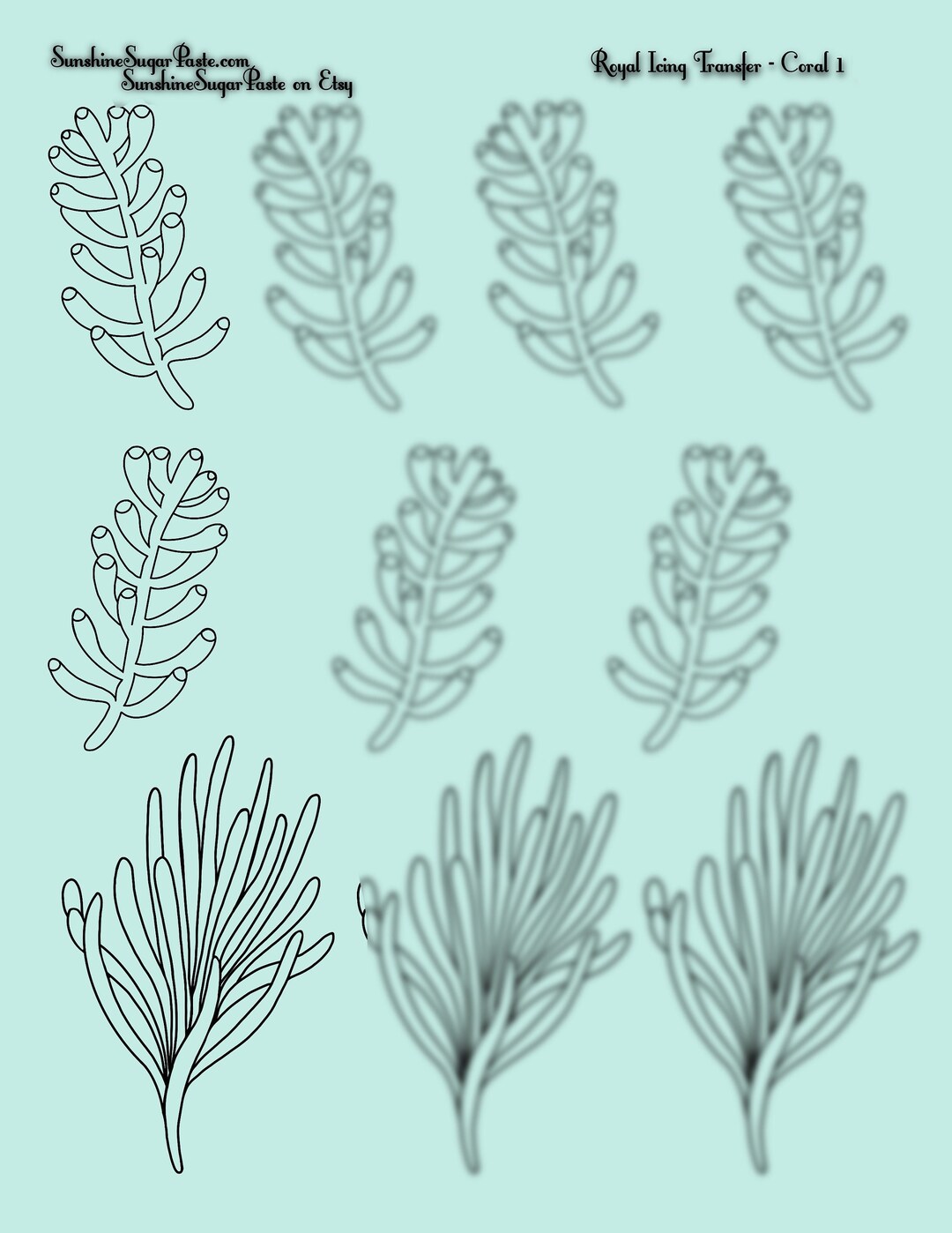 Coral Reef Themed - Royal Icing Transfer Sheets - 2 Pdfs - Etsy