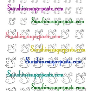 Swan - Royal Icing Transfer Sheet - Etsy