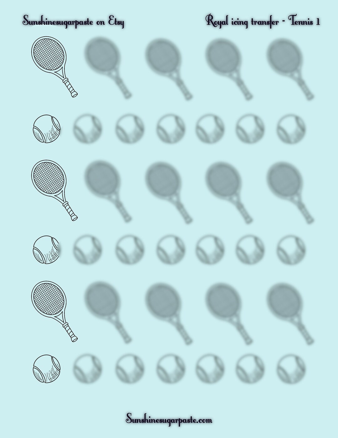 Tennis Theme - Royal Icing Transfer Sheets - Etsy