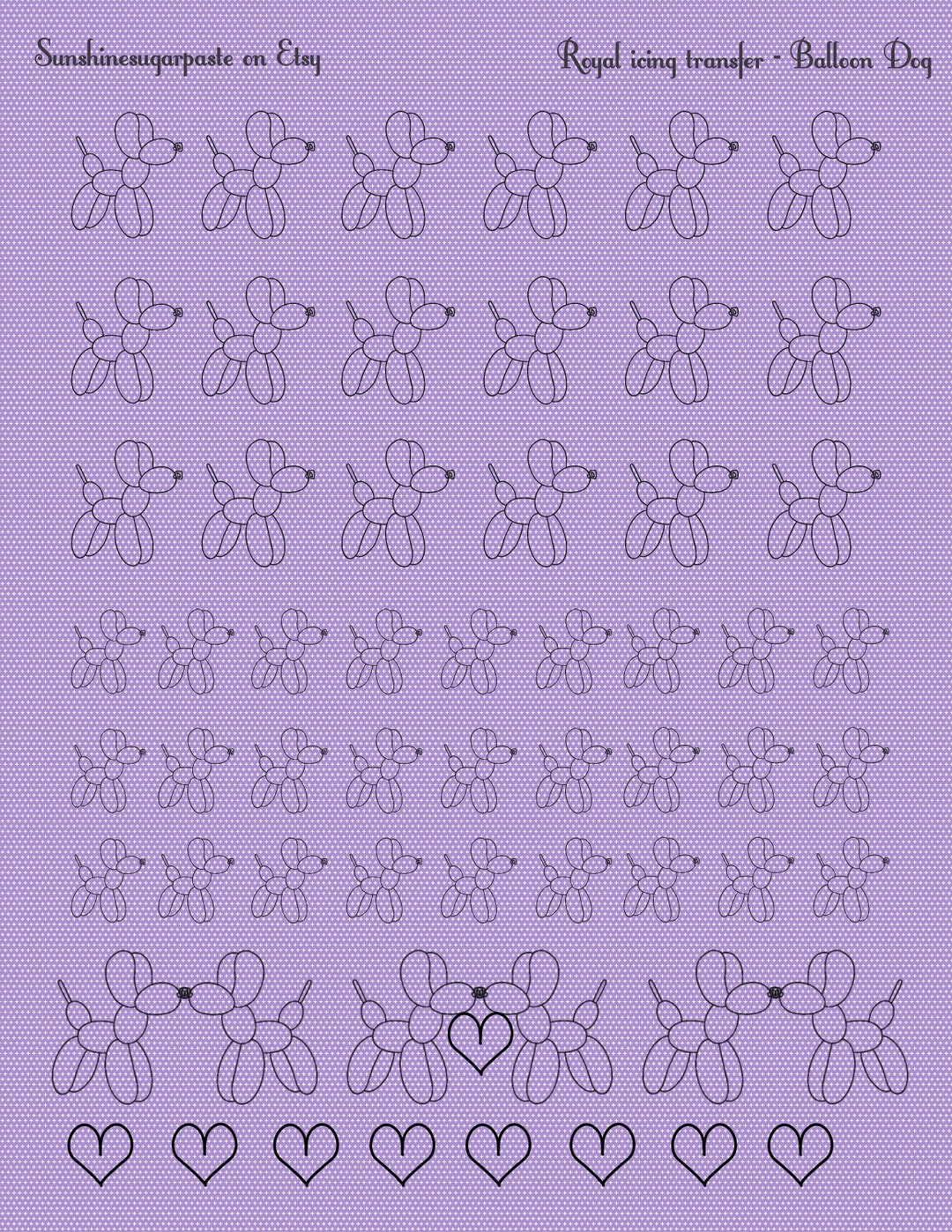 Dog Balloon - Royal Icing Transfer Sheet - Etsy