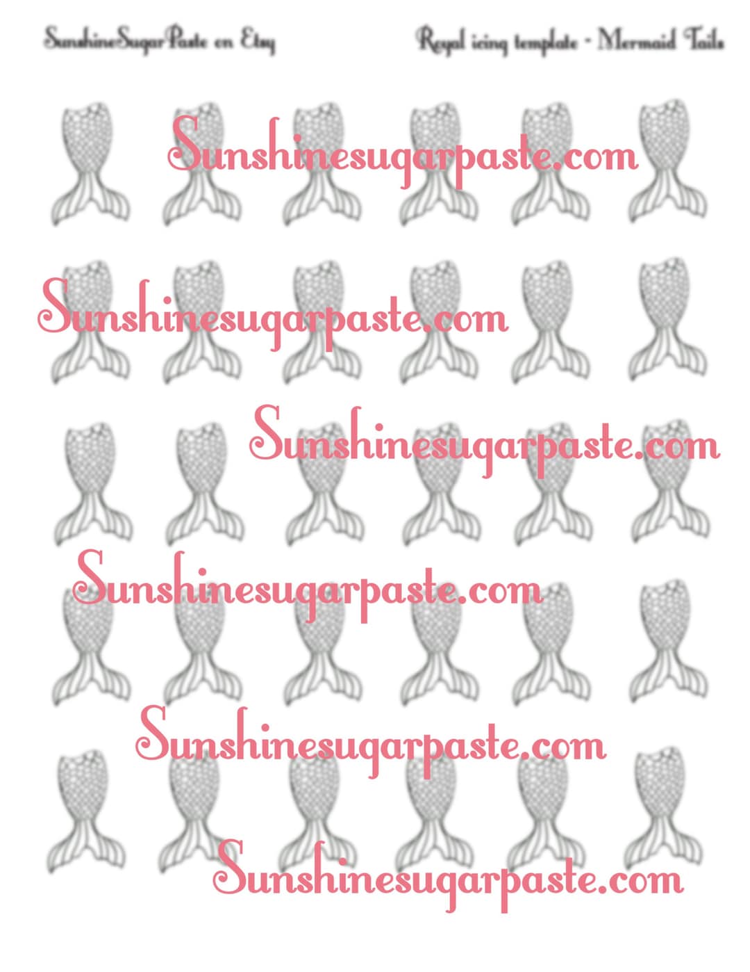 Mermaid Tails - 2 Sizes - Royal Icing Transfer Sheets - Etsy