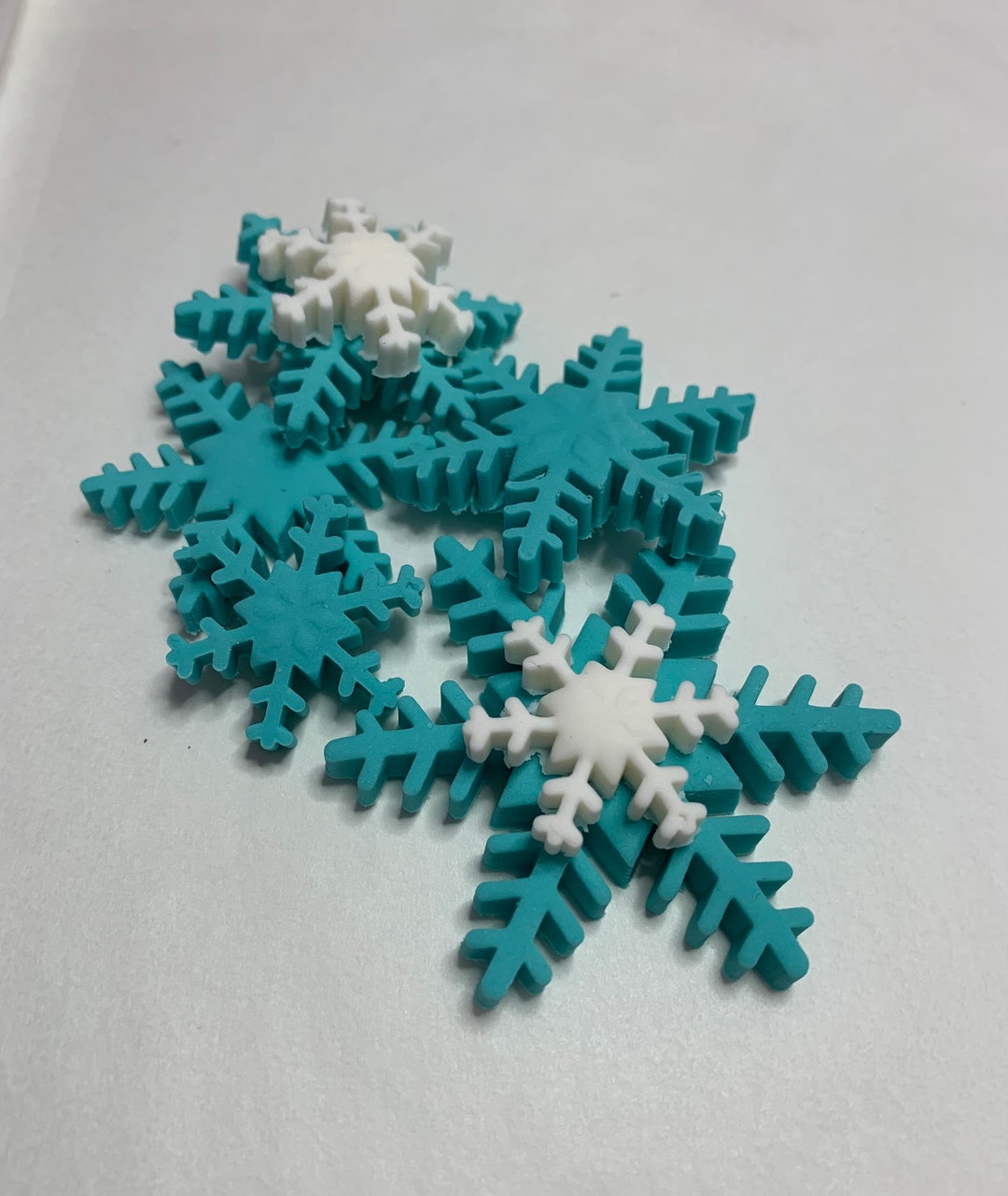 Turquoise Snowflakes No Shimmer - Etsy.de