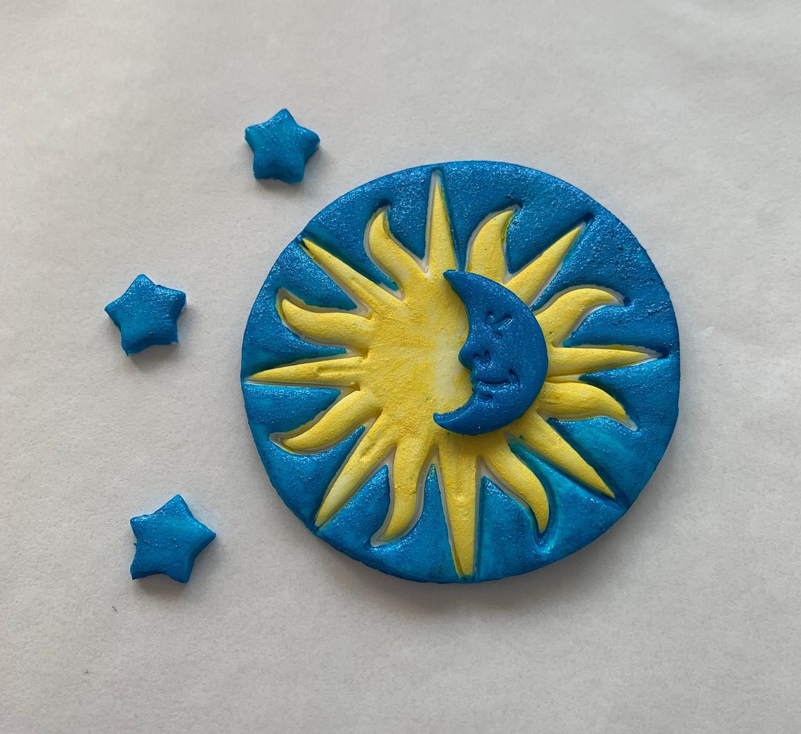 Sun and Moon Celestial Cake Decorating Set Fondant - Etsy