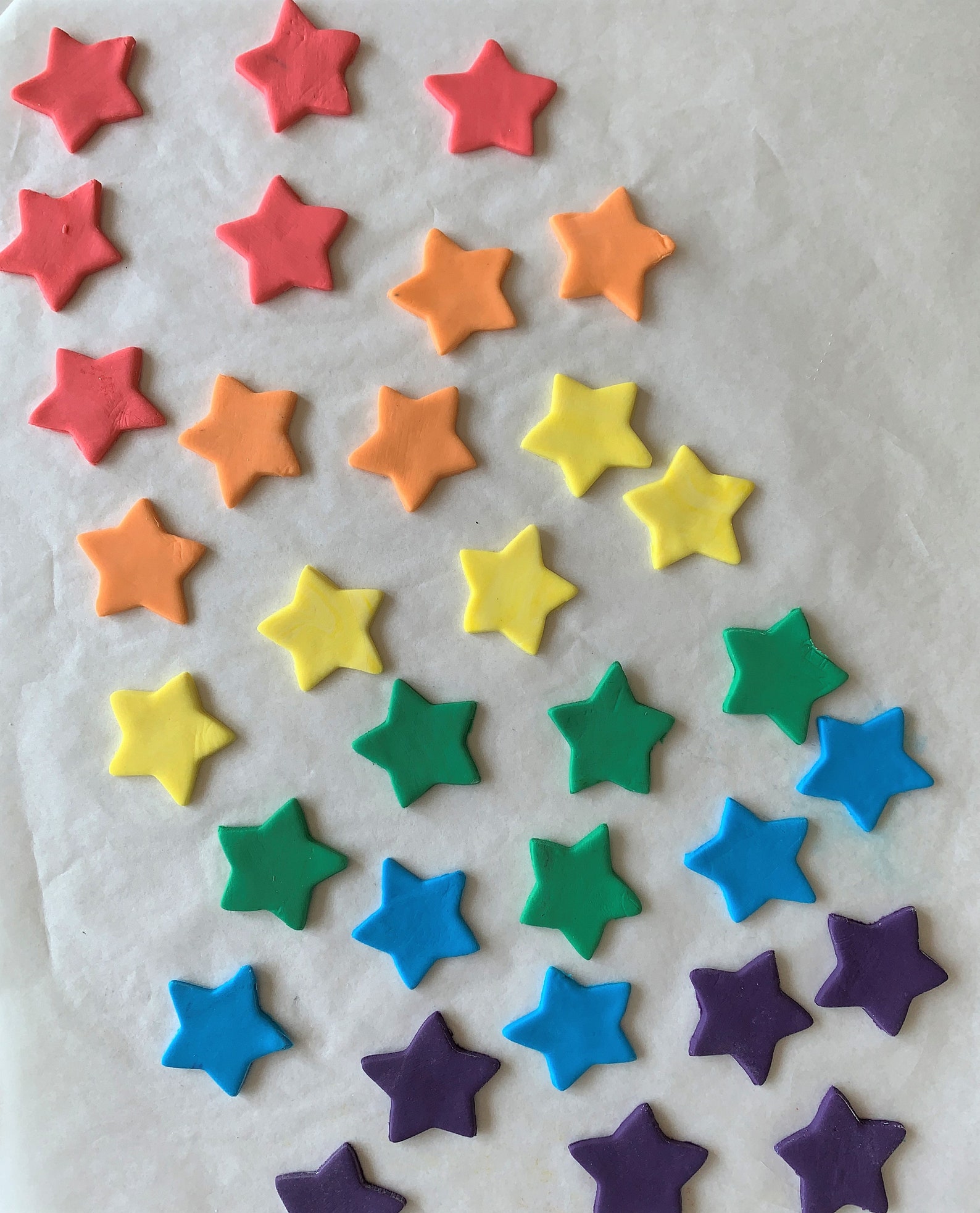 Rainbow Stars Fondant Cake Decorations - Etsy