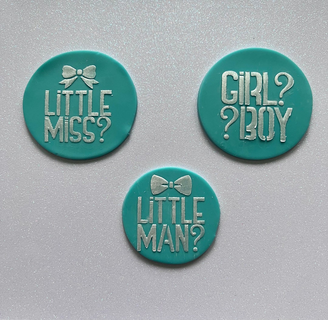 Gender Reveal Cupcake Toppers Fondant Etsy