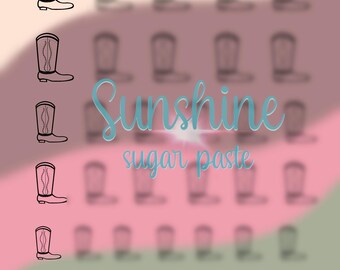 Cowboy Boot Royal Icing Transfer Sheet, Royal Icing Template, Royal ...