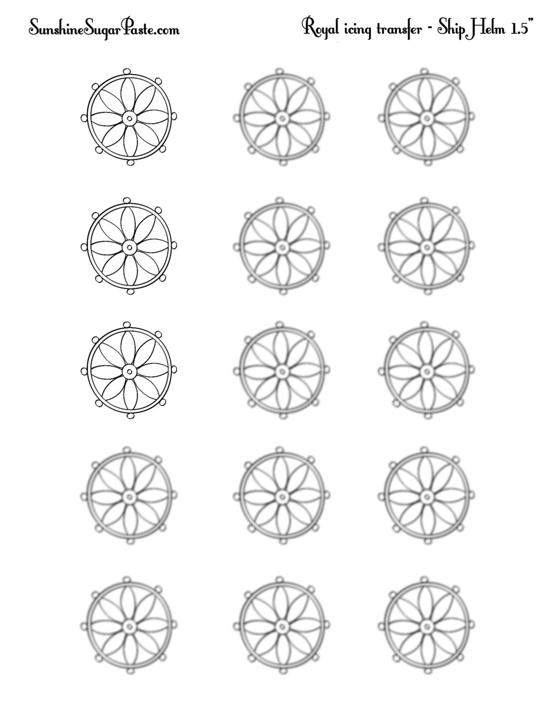 Nautical - Helm 2 Sizes - Royal Icing Transfer Sheet - Etsy