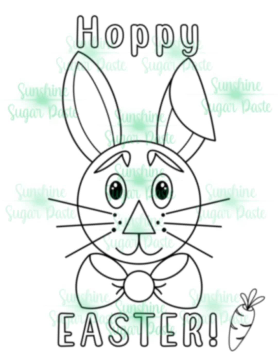 Easter Coloring Page - Worried Bunny - Digital Download, Coloring ...