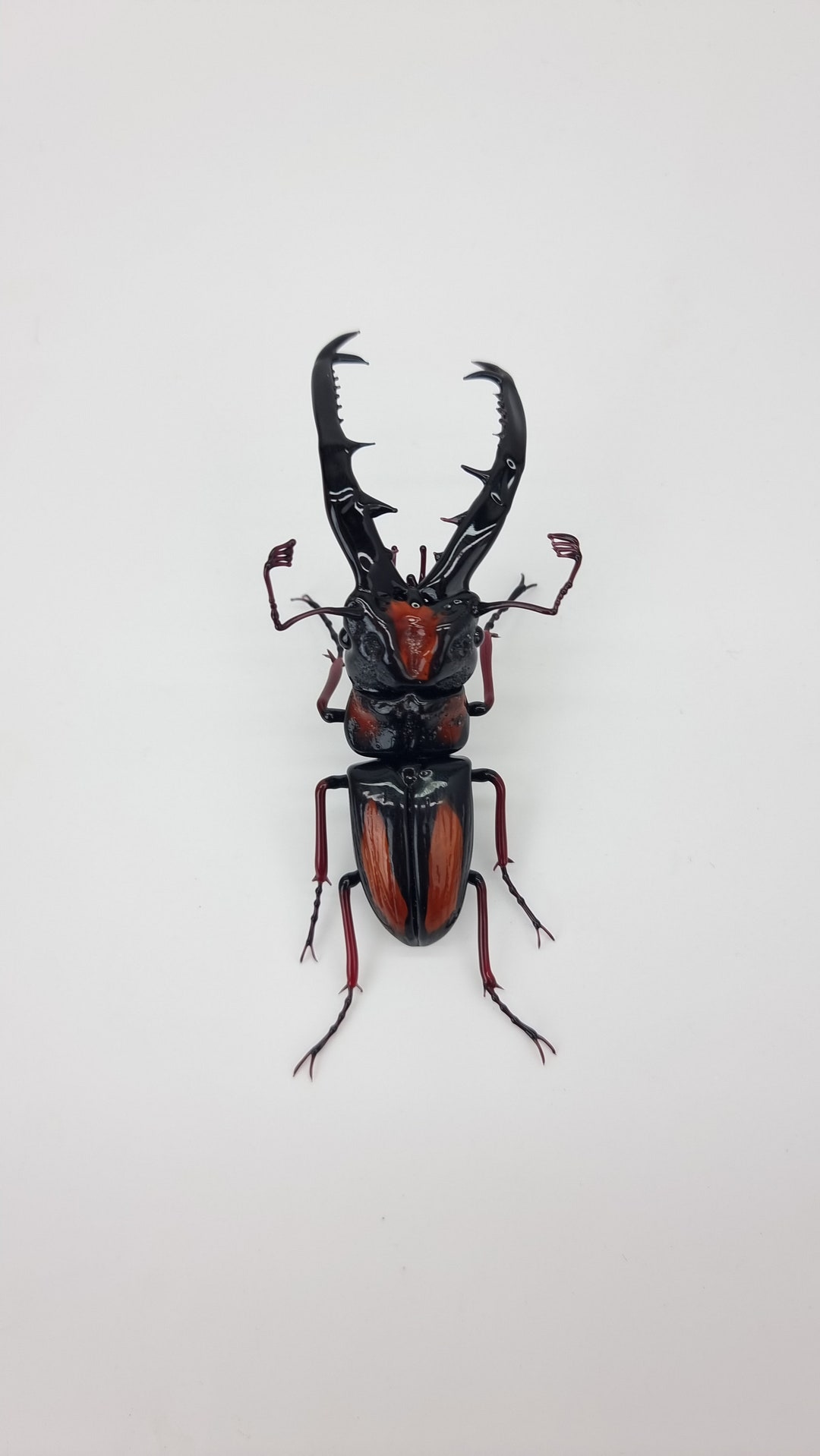 Glass Lucanidae Beetle Sculpture, Hand Blown Glass Insect Lampwork ...