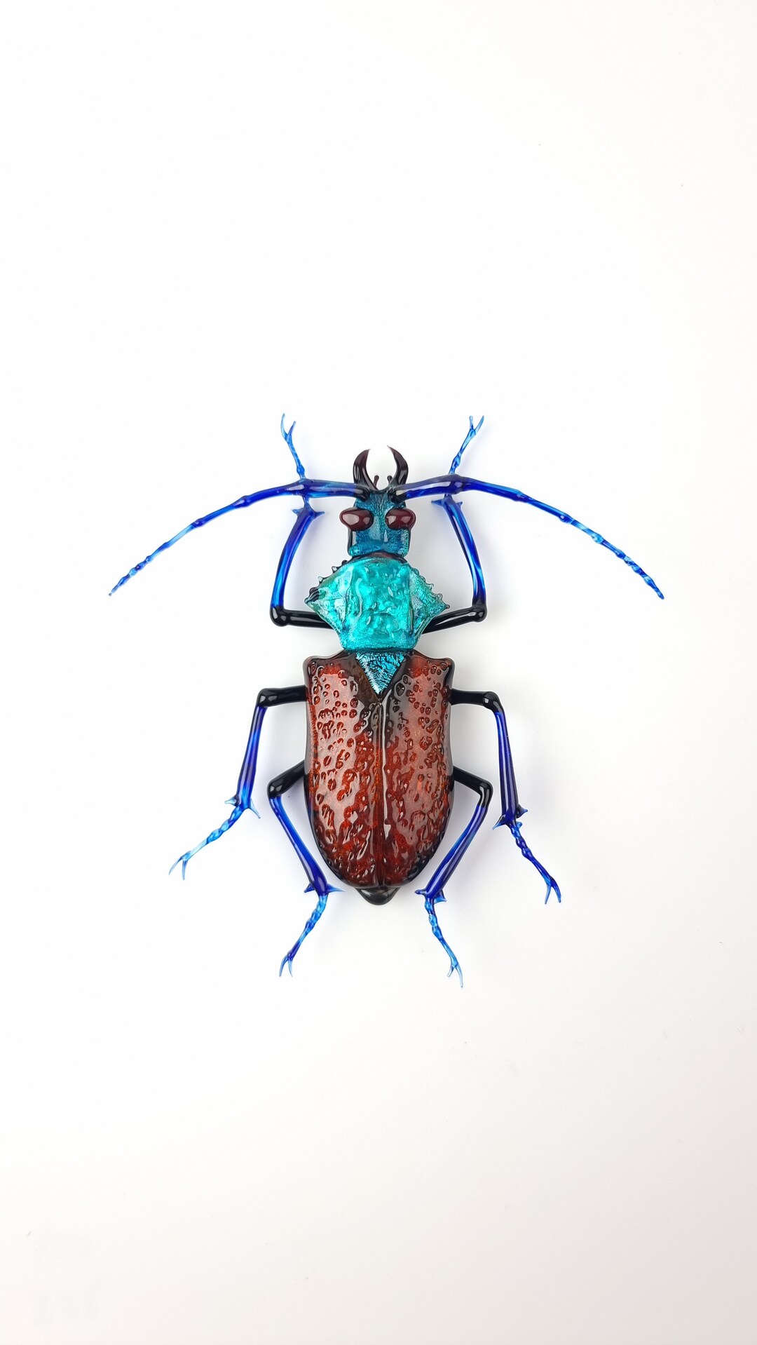 Glass Pyrodes Nitidus Sculpture is Hand Blown Glass Bug Figurine, Made ...
