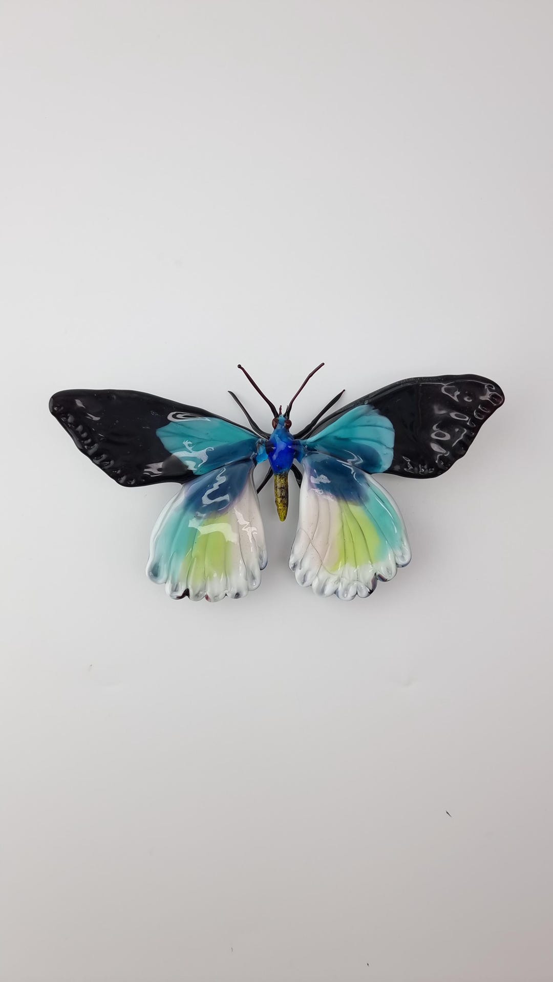 Glass Alcides Aurora Moth , Hand Blown Glass Uraniidae Lampwork ...