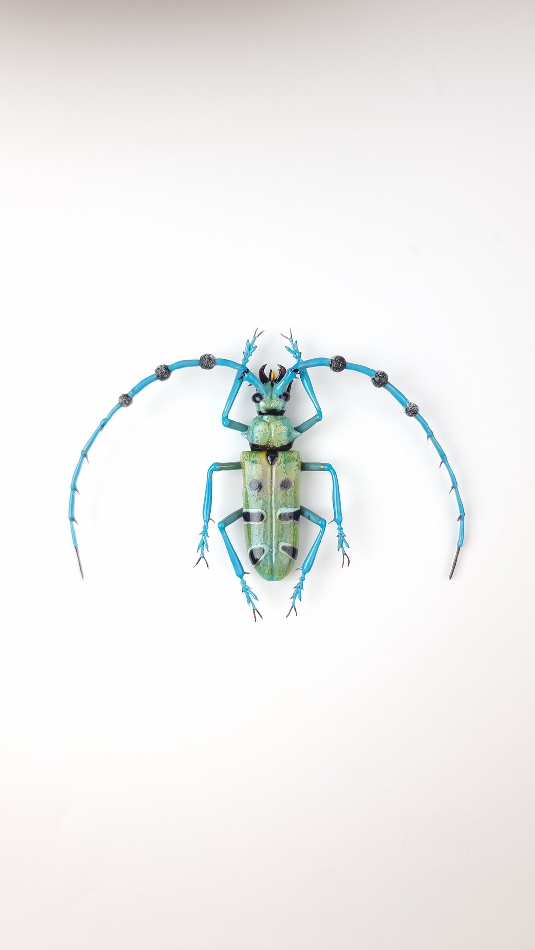 Glass Beetle Sculpture, Blue Thysia Wallichii, Realistic Glass Bug ...