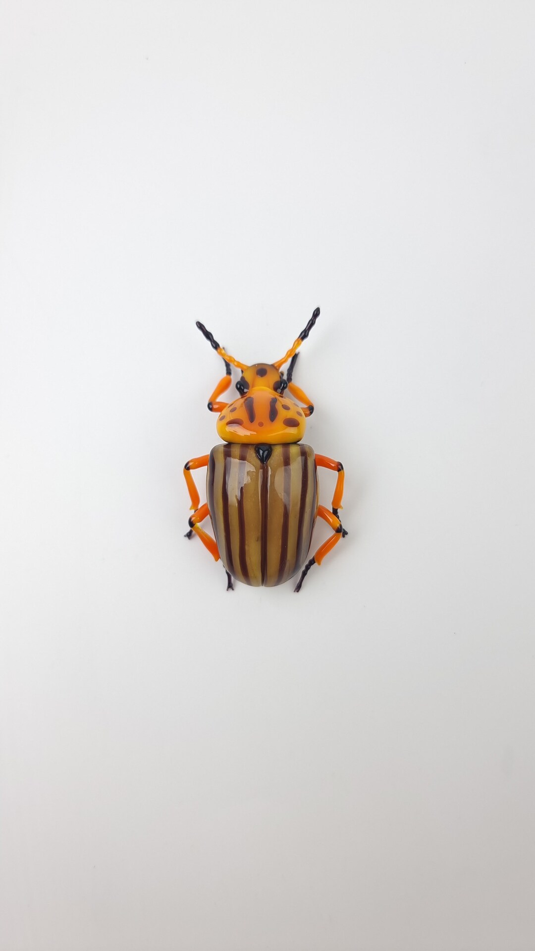 Glass Colorado Potato Bug, Hand Blown Glass Insect Lampwork Figurine ...