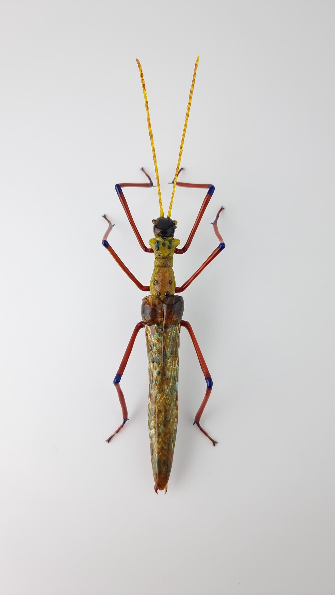 Calvisia, Glass Stick Beetle Sculpture, Hand Blown Glass Insect ...