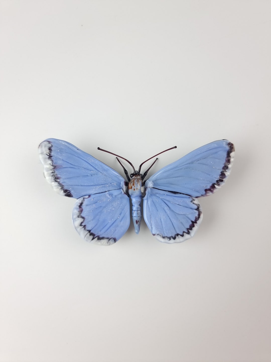 Adonis Blue Glass Butterfly Sculpture, Hand Blown Glass Nymphalidae ...