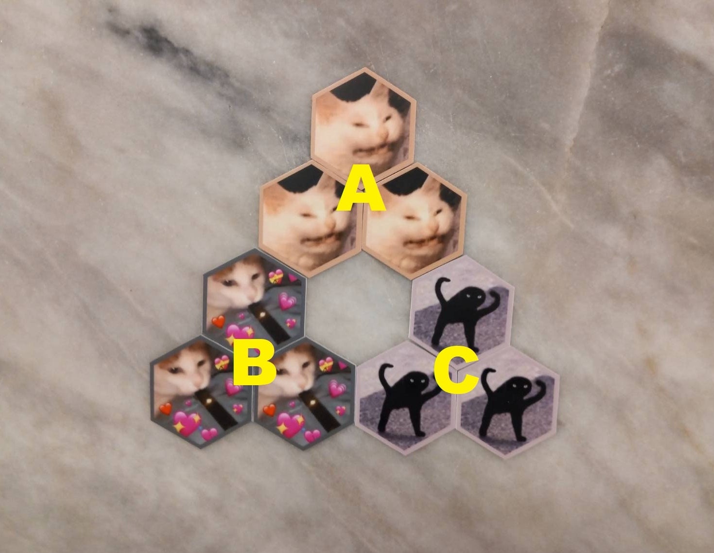 Hexagonal Cat Meme Stickers. Waterproof and Weatherproof. - Etsy Canada