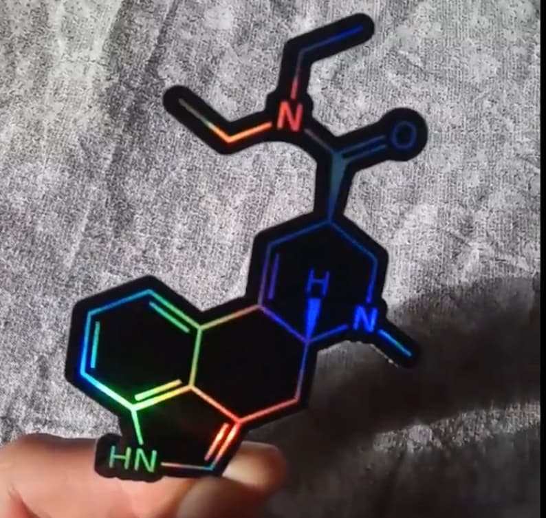 LSD Acid Holographic Molecule Chemical Sticker - Etsy