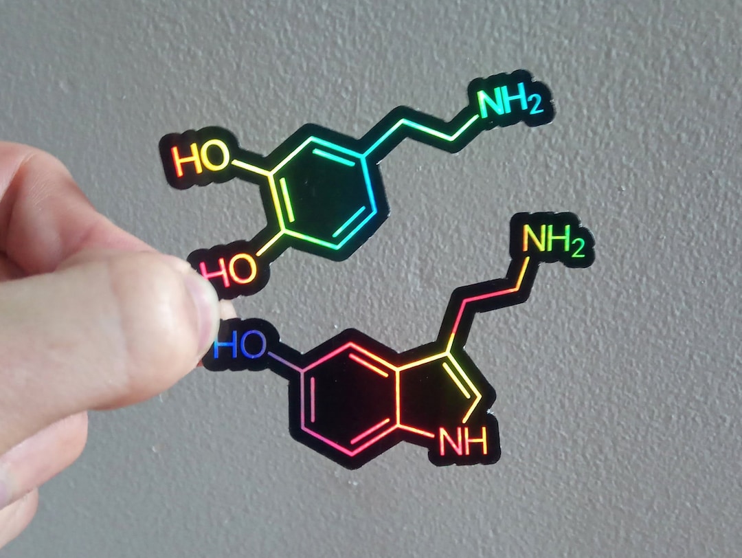 Dopamine and Serotonin Holographic Chemical Stickers - Etsy