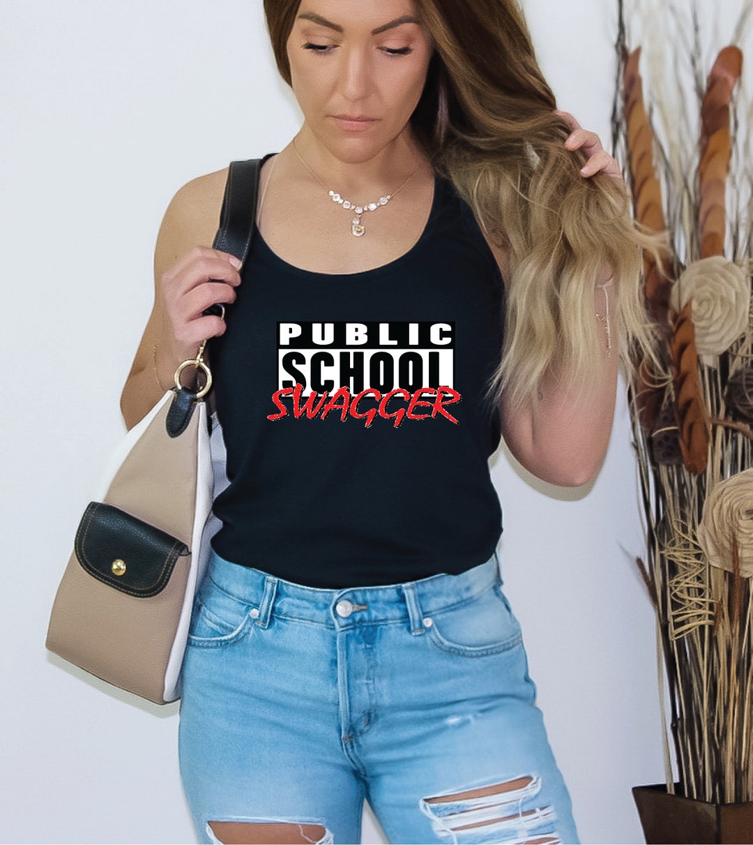 Public School Swagger Throwback red Logo, Racerback Tank Top - Etsy