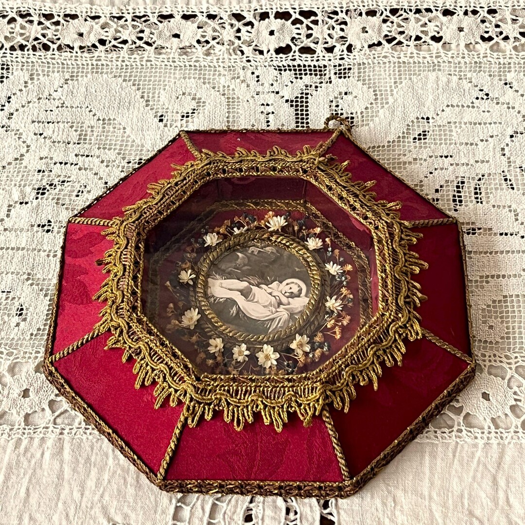 Baby Jesus Christ Antique Catholic Icon, Rare Antique French Reliquary ...