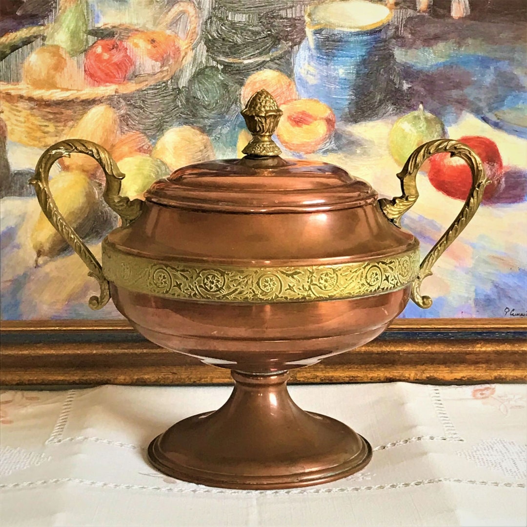 Antique Copper Soup Tureen, French Copper Pot, Copper Kitchen Decor ...