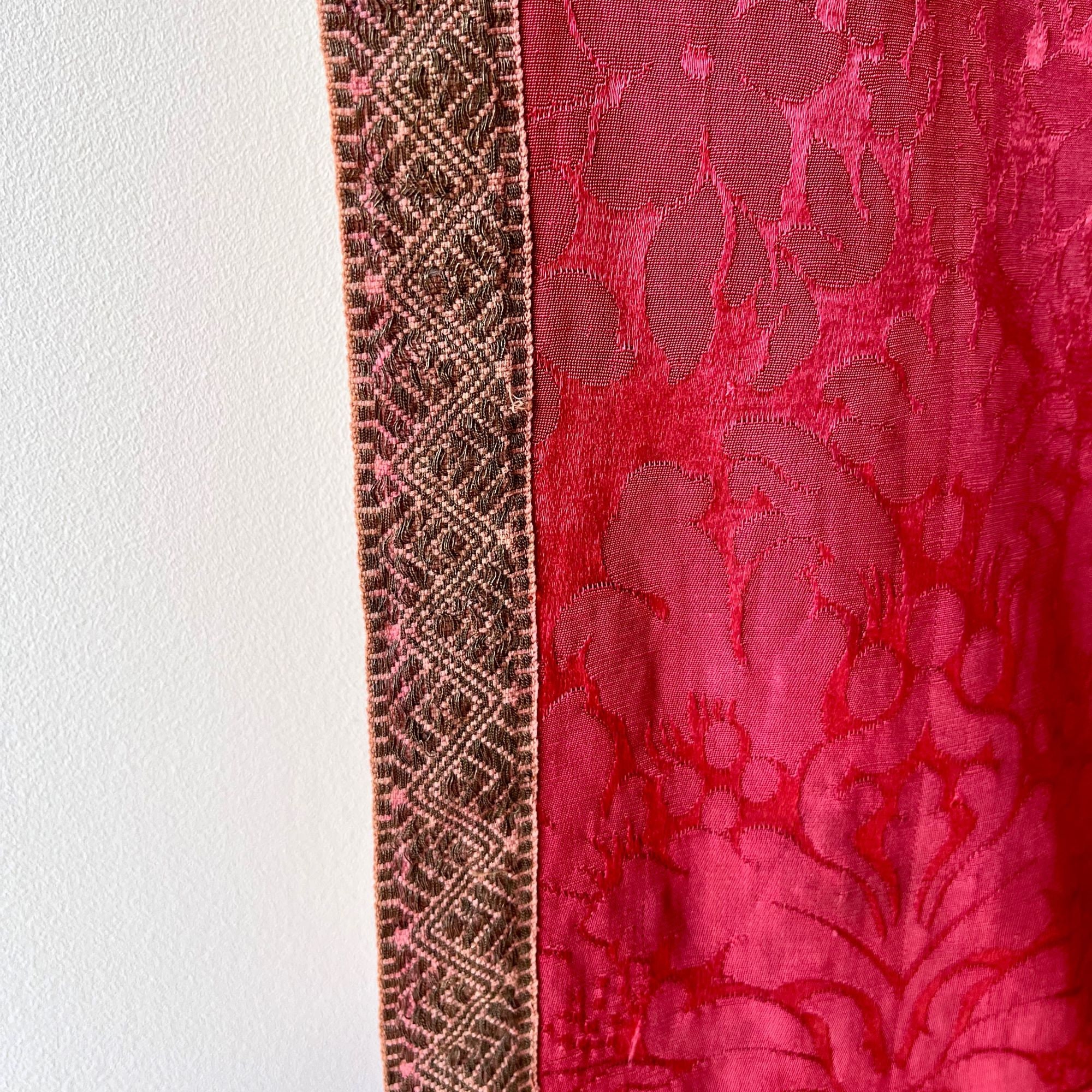 Antique Red Silk Catholic Altar Cloth, Italian Pure Silk Fabric ...