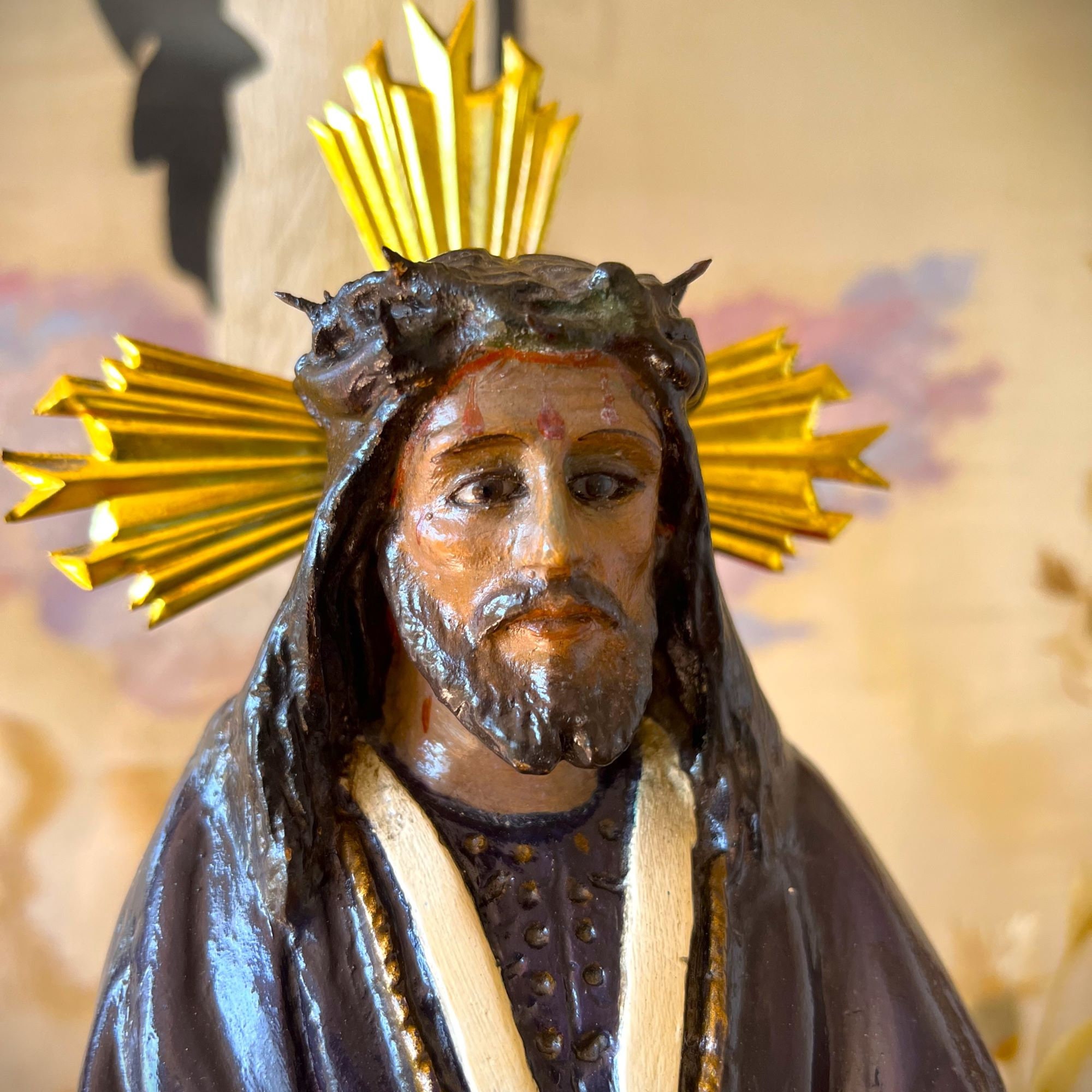 Antique Jesus Christ Statue, Chalk Sculpture of Jesus Christ From ...