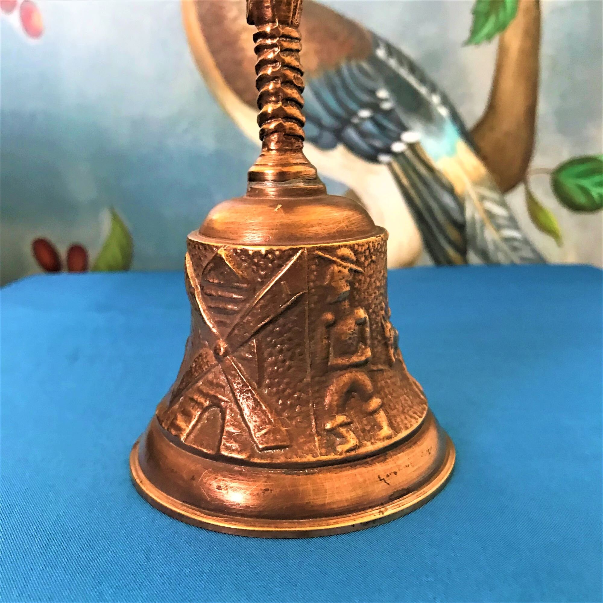 Antique Copper Bell With Engravings Vintage Copper Bell With - Etsy Ireland
