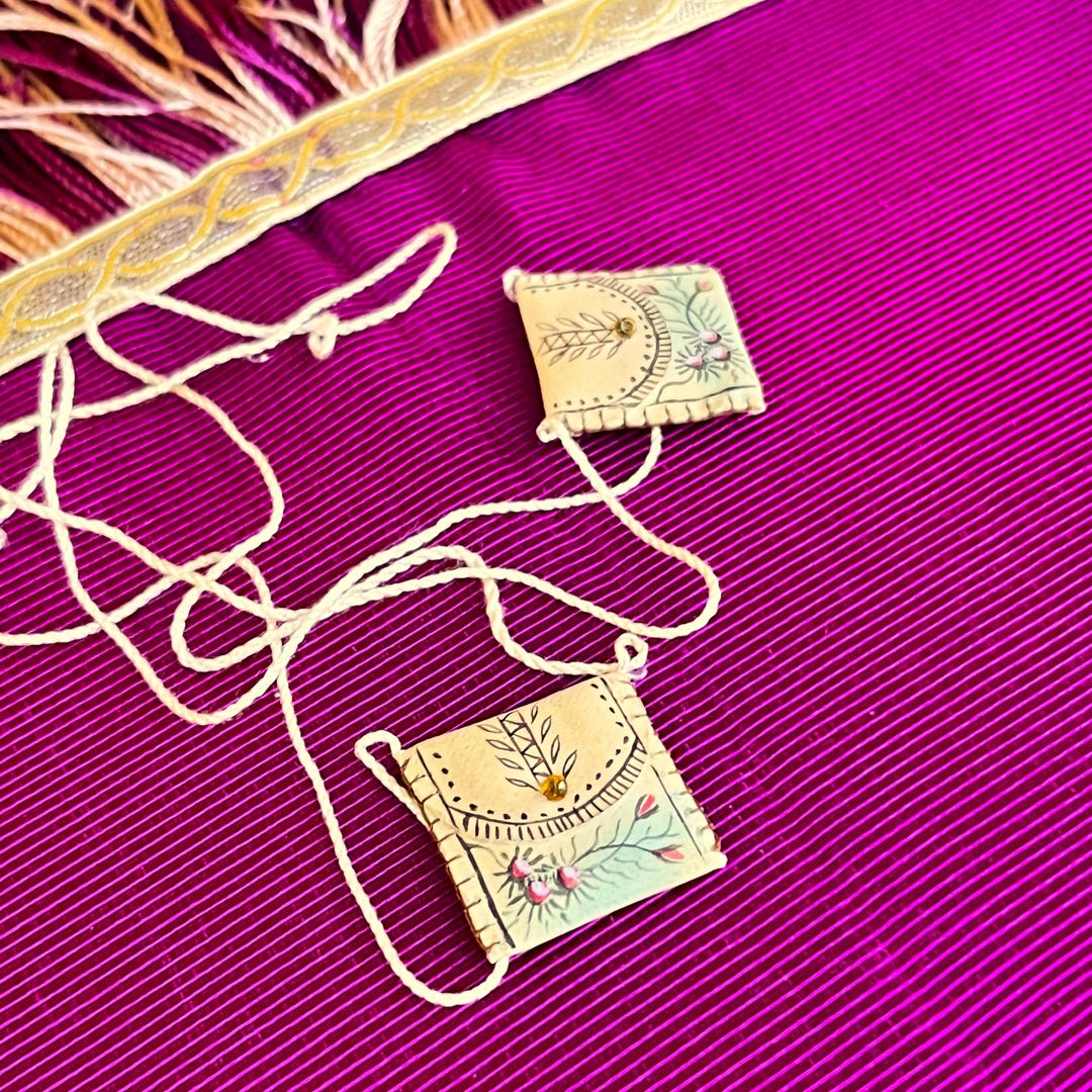 Antique Hand Painted Small Scapular, Scapular Detente, Scapular ...