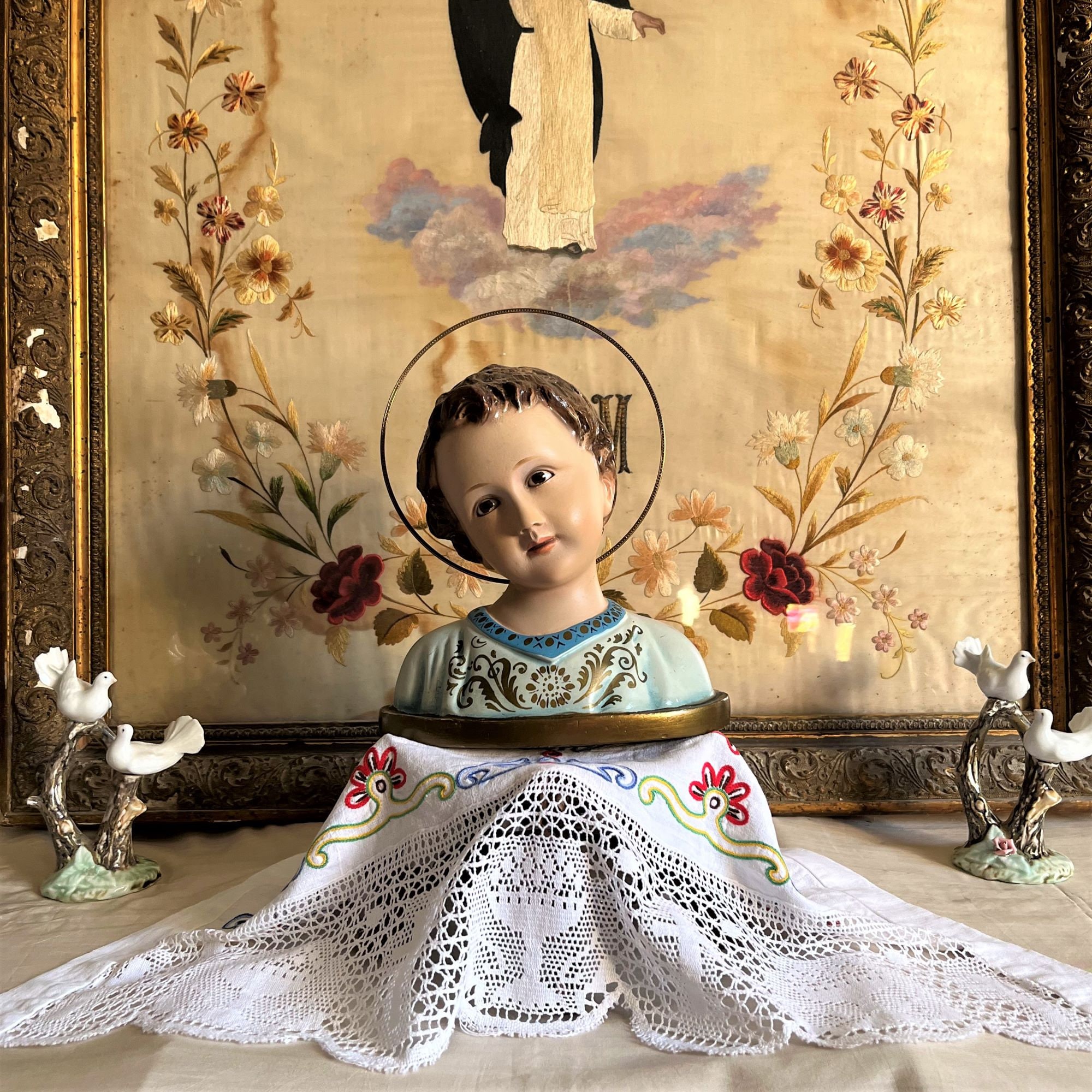 Antique Catholic Child Jesus Christ Statue, Child Jesus Christ Plaster ...