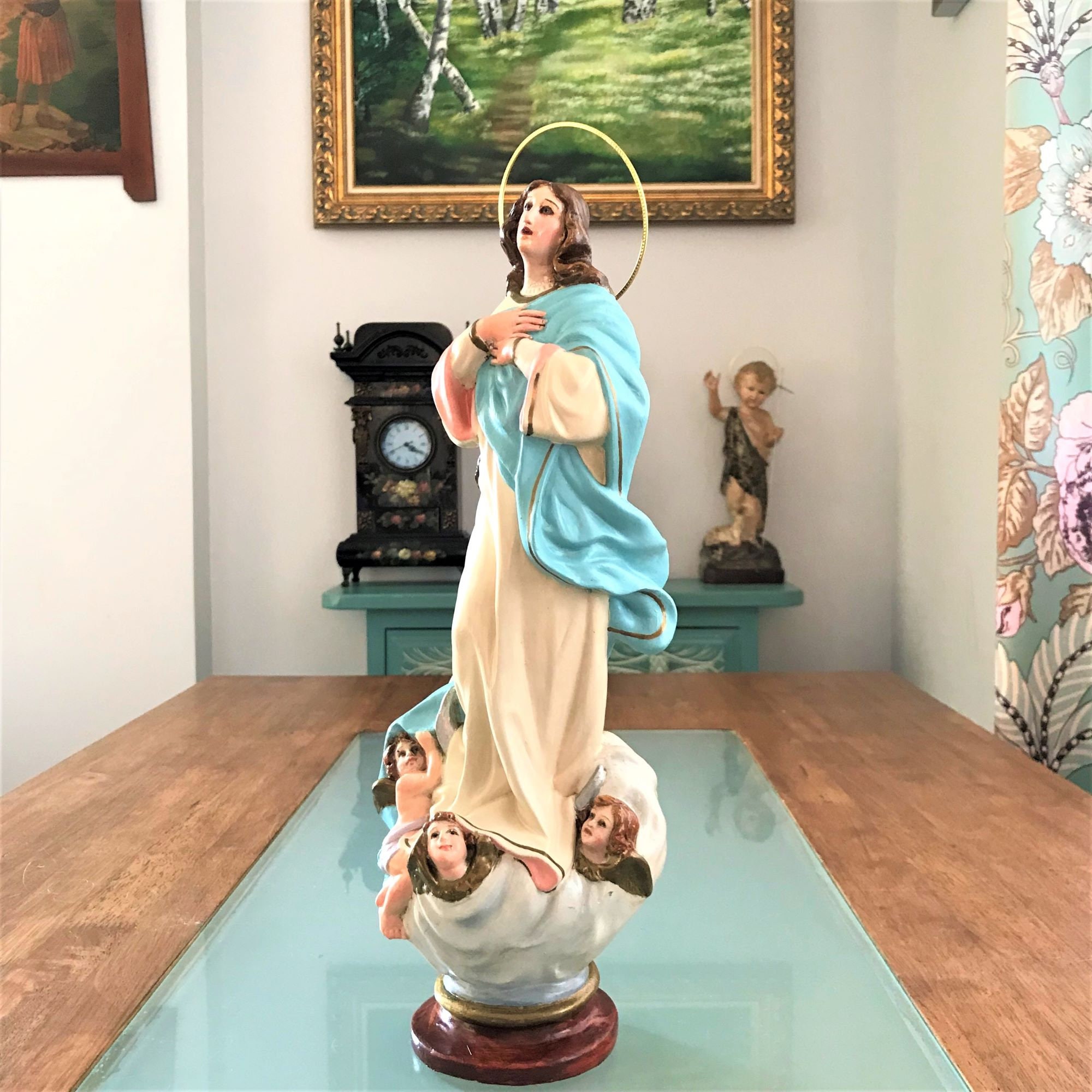 Antique Catholic Virgin Mary Statue, Immaculate Conception of Virgin ...