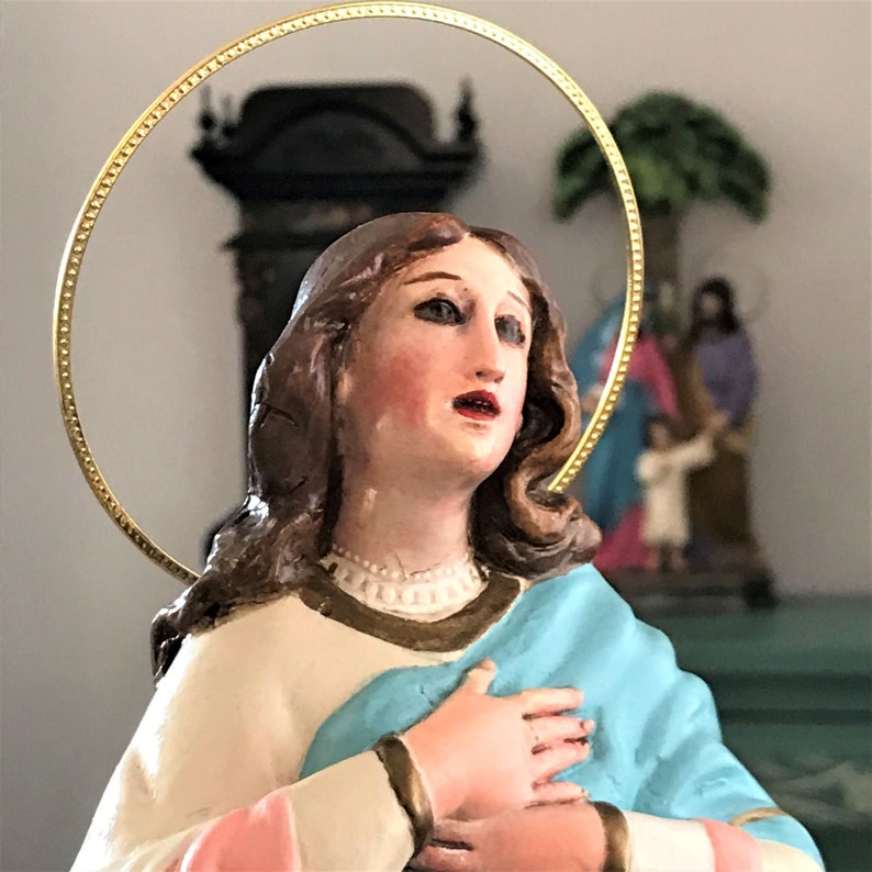 Antique Catholic Virgin Mary Statue, Immaculate Conception of Virgin ...