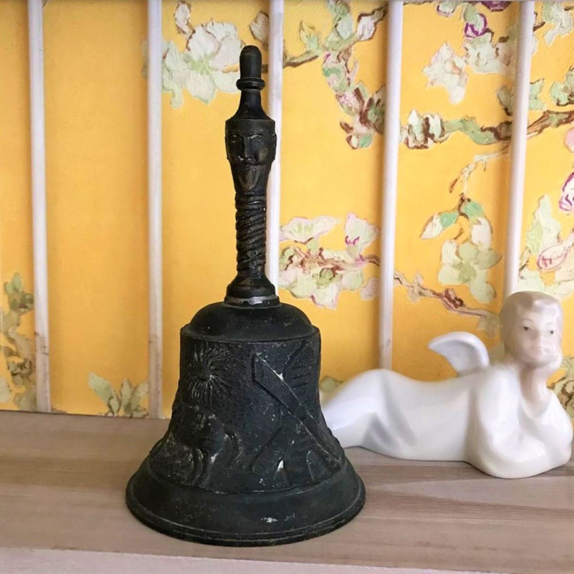 Antique bronze bell with engravings Vintage bronze bell with | Etsy