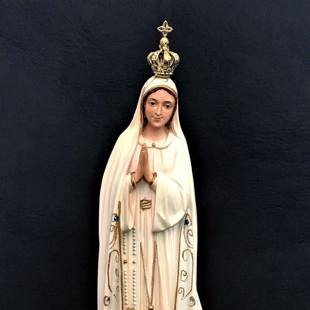 Antique Catholic Virgin Mary Statue, Virgin Mary of Fatima Sculpture ...