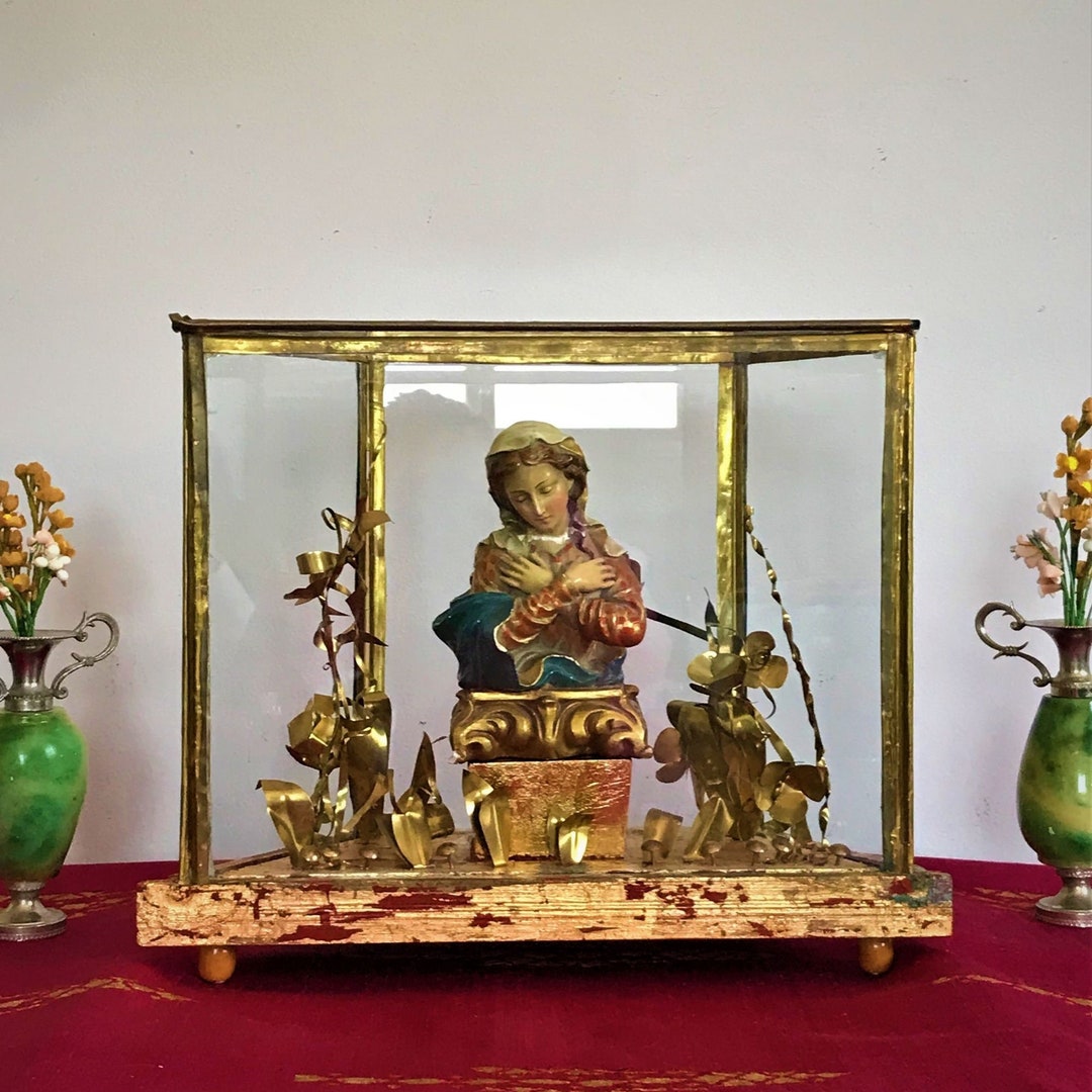 Antique Brass and Glass Catholic Reliquary Box for Holding - Etsy