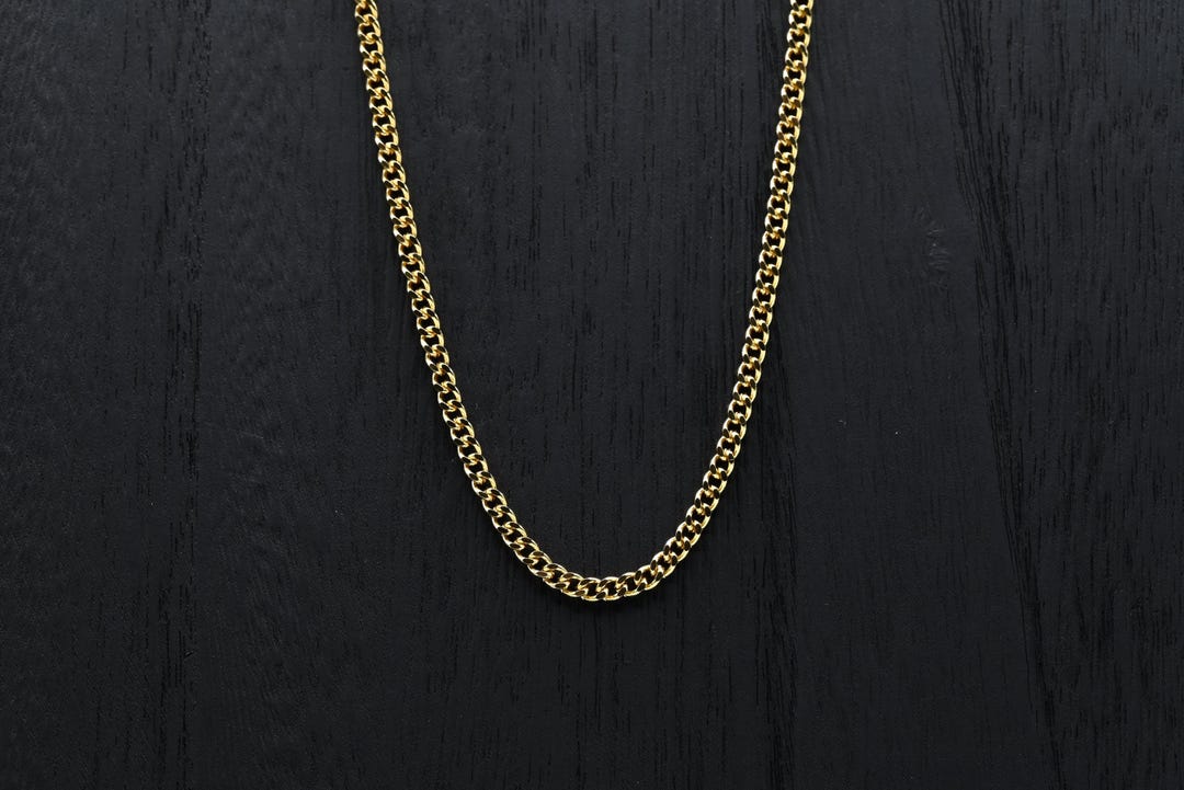 18K Gold Filled / Silver Classic Small Cuban Link Necklace - Etsy
