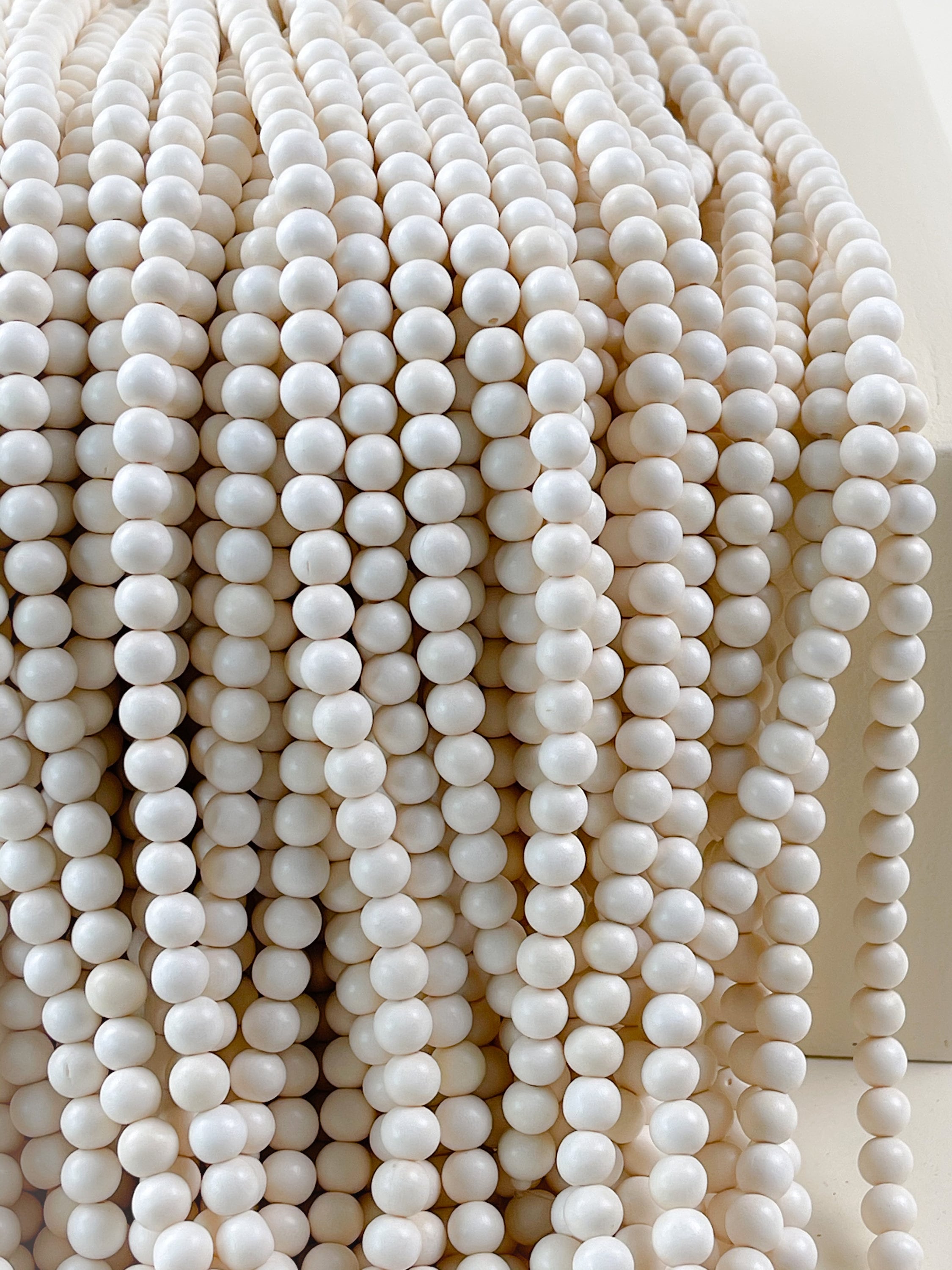 Bleached Creamy White Wood Beads Polished Beads DIY Jewelry - Etsy