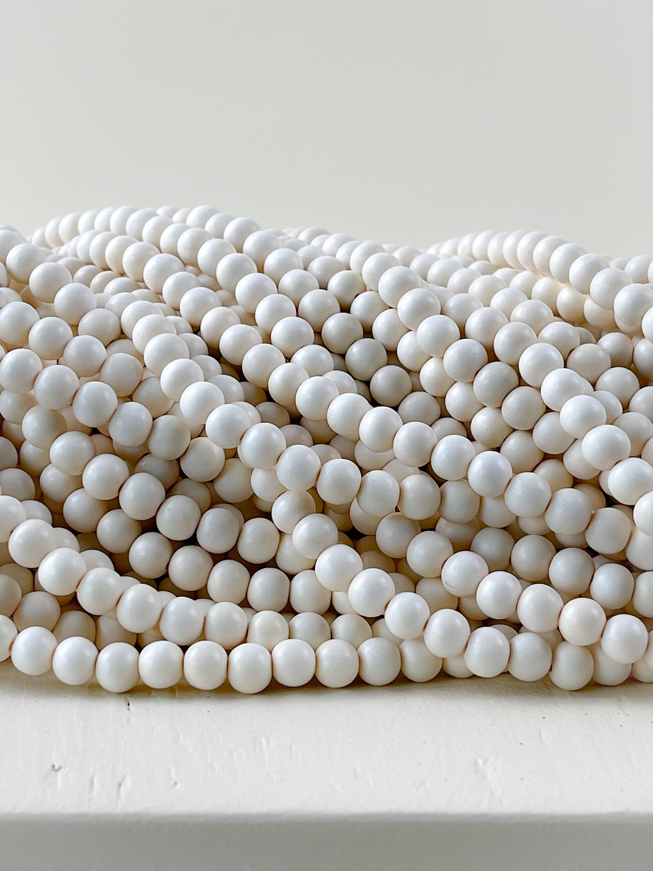 Bleached Creamy White Wood Beads Polished Beads DIY Jewelry - Etsy