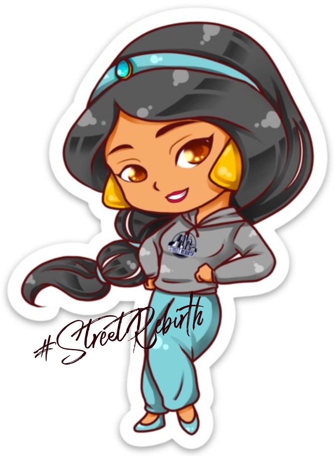 Cute Chibi Indian Princess Sticker 4 Inch Vinyl Stickers | Etsy